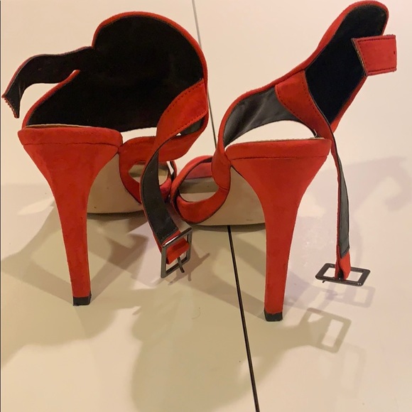 Zara | Shoes | Zara Red Heel Sandal 38 | Poshmark